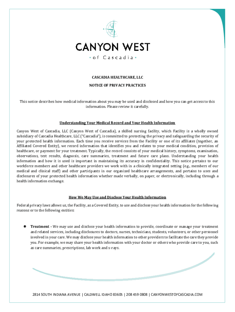 Fillable Online This notice describes how medical information about you ...