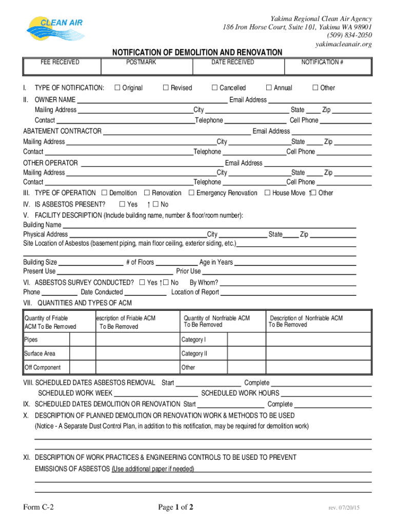 Fillable Online Understanding the Asbestos Notification Requirements ...