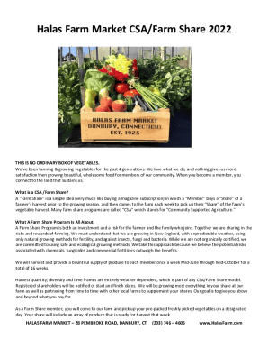 Fillable Online Farm Share/CSA membership registration is open. Is ...