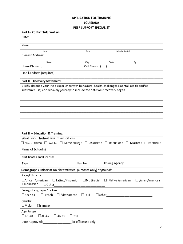 Fillable Online AmeriHealth Caritas Louisiana - Provider Alert - Peer Employment Training ...