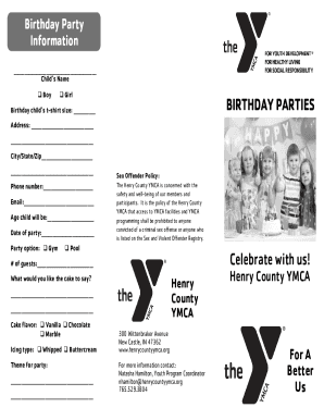 Fillable Online Birthday Party Fax Email Print - pdfFiller