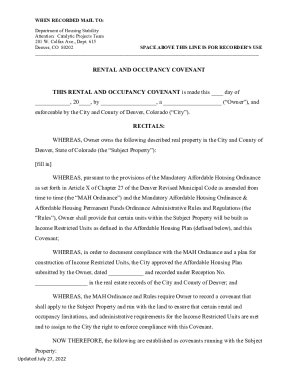 Fillable Online Form of Covenant - Affordable Housing Plan Fax Email ...