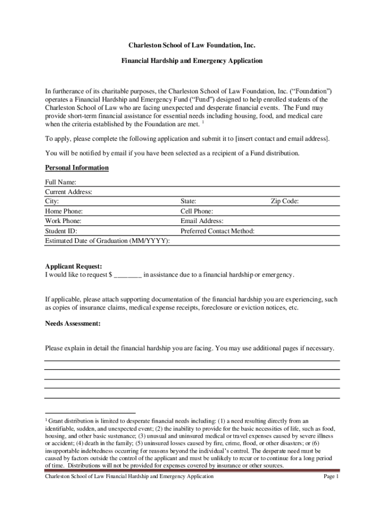 Fillable Online Financial-Hardship-Emergency-Grant-Application- ... Fax ...