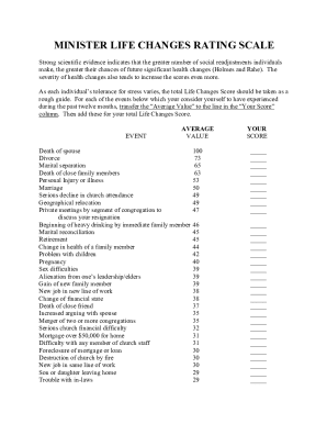 Fillable Online The Social Readjustment Rating Scale: Measures & Scores ...