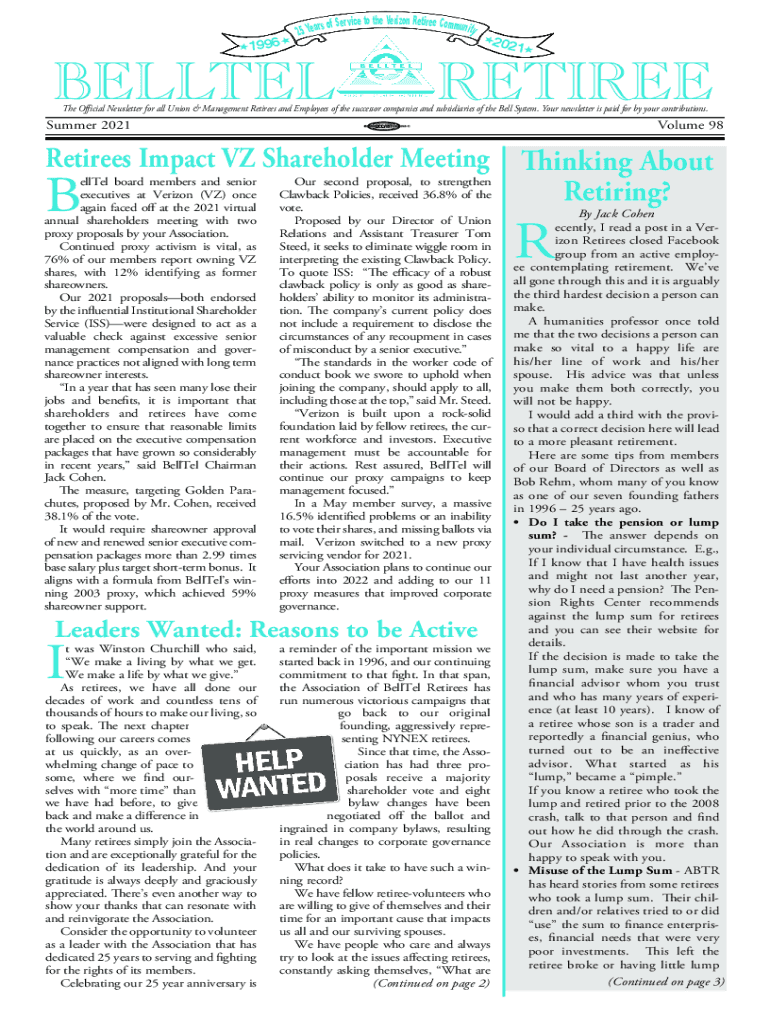 Fillable Online Understanding your Verizon Retiree Healthcare Benefits ...