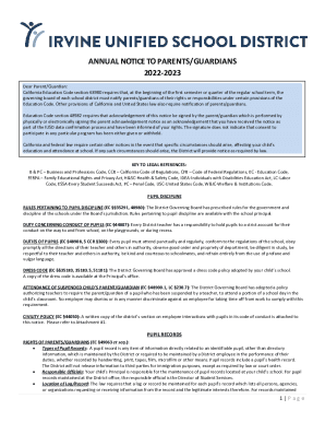 Fillable Online governing board of each school district must notify ...