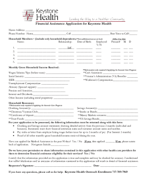Fillable Online Financial Assistance Application for ... Fax Email ...