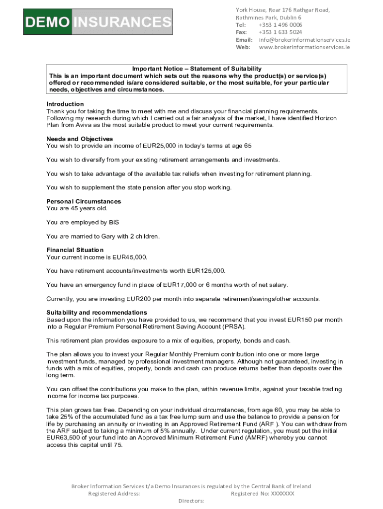 Fillable Online Statement of Suitability Fax Email Print - pdfFiller