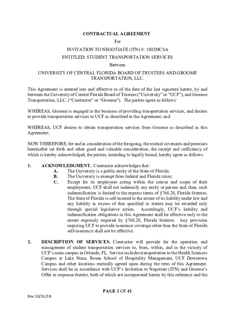 Fillable Online bot ucf Invitation to Negotiate (ITN) Template Fax ...