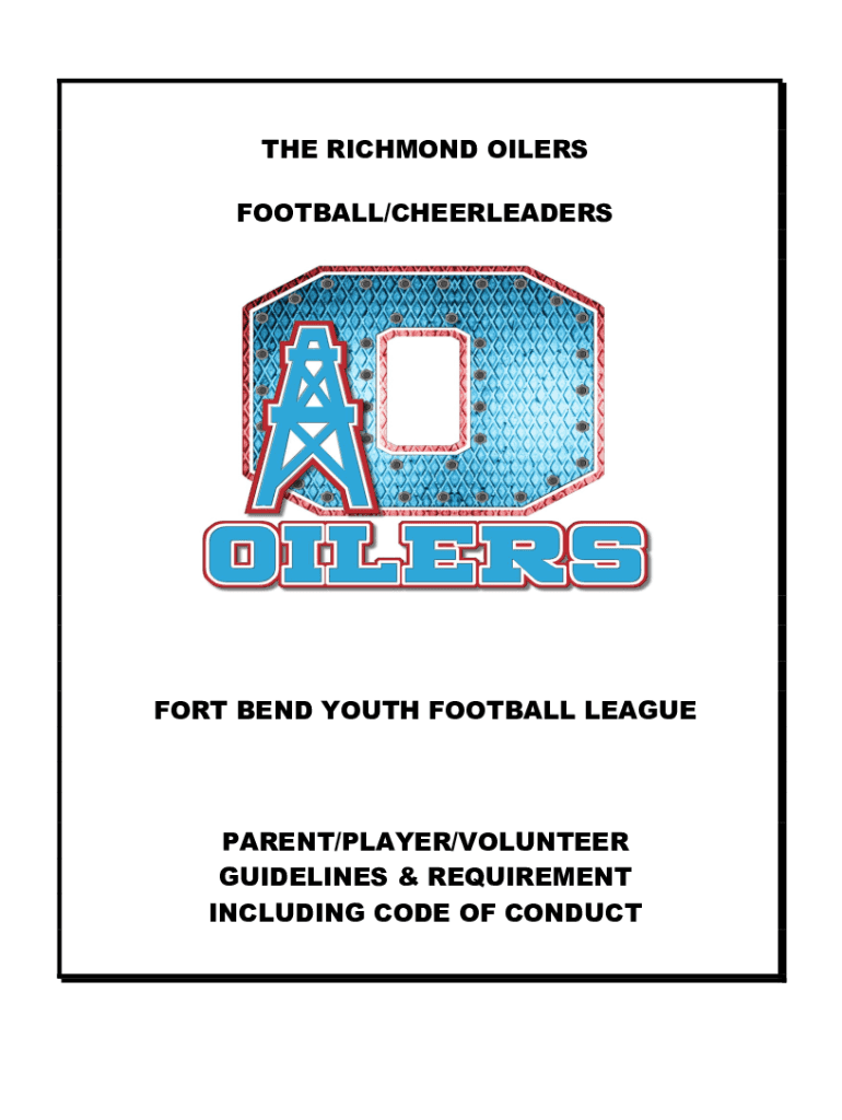 Fillable Online the richmond oilers youth football and cheer ...