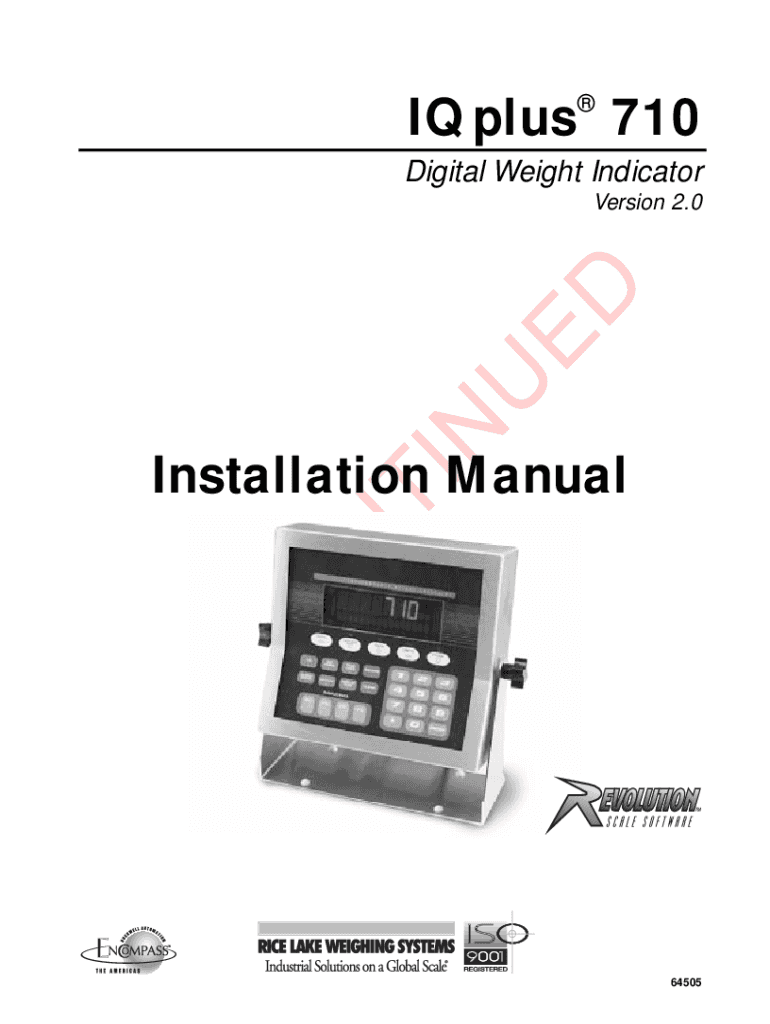 Fillable Online IQ plus 710 Installation Manual, V2.1 Fax Email Print - pdfFiller