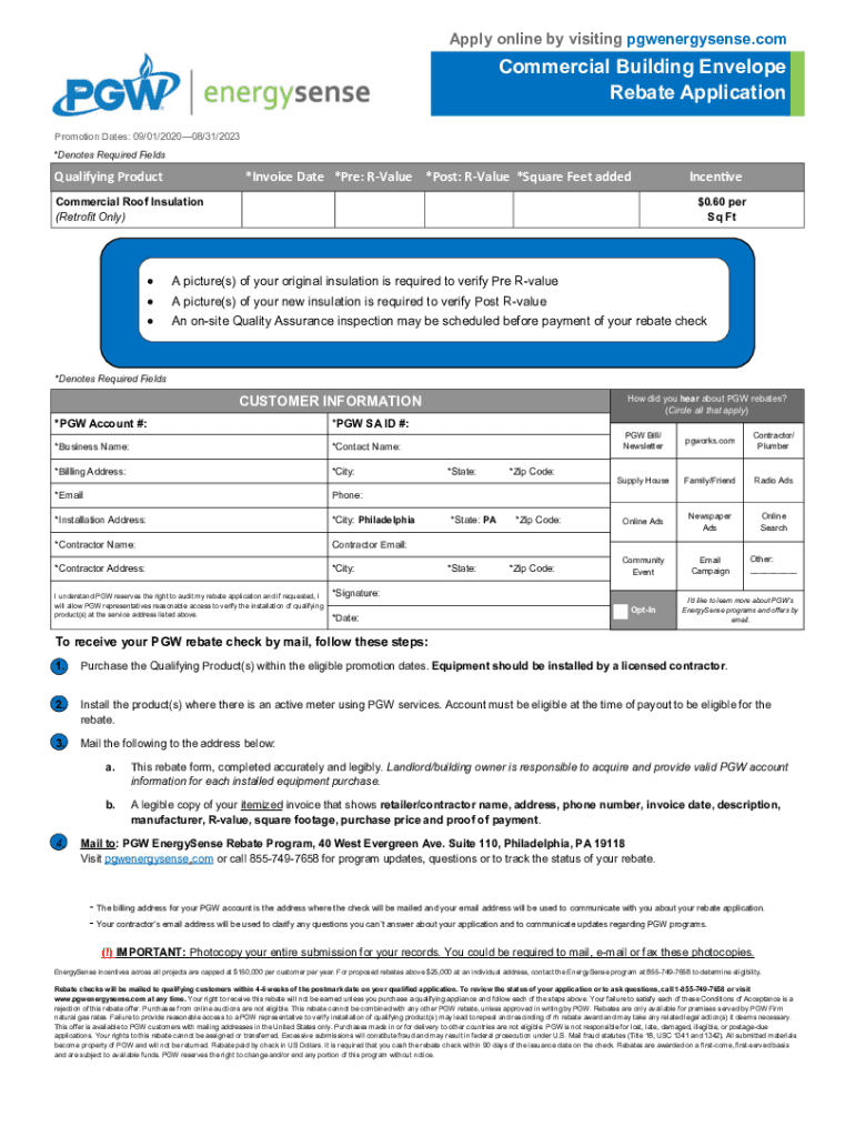 Fillable Online Commercial Building Envelope Rebate Application Fax ...