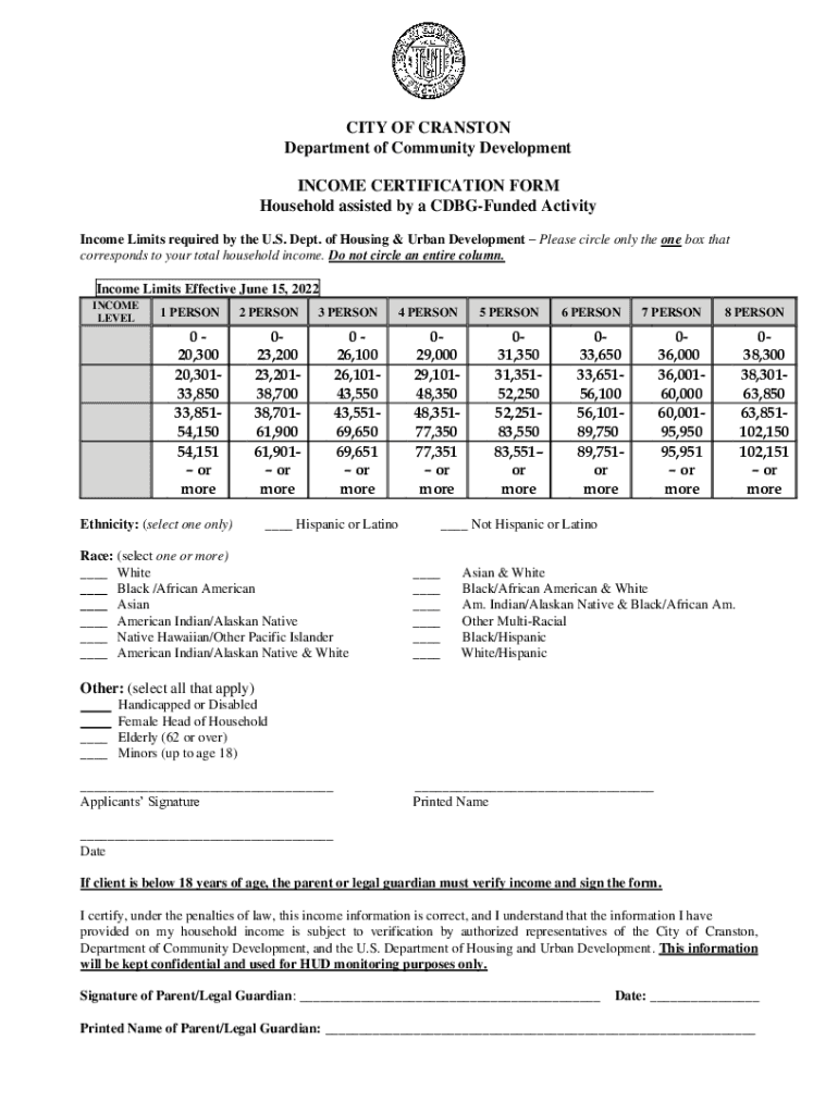 Fillable Online income certification form Fax Email Print - pdfFiller