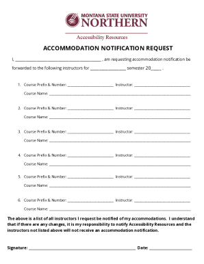 Fillable Online Accommodations Request form Fax Email Print - pdfFiller