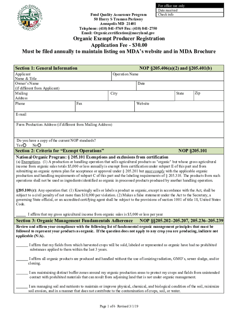 Fillable Online mda maryland Exemption and Compliance Dates Fact Sheet ...