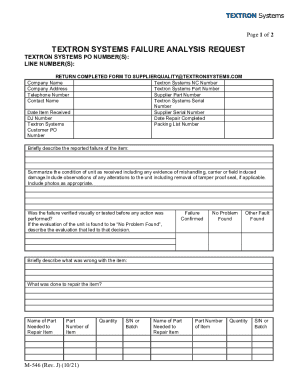 Fillable Online M-546 Repair of Repairables Failure AnalysisRev. J.docx Fax Email Print - pdfFiller