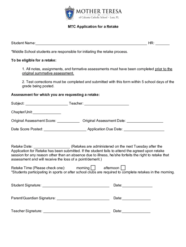 Fillable Online Retake Policy for End-of-Course Tests Fax Email Print ...