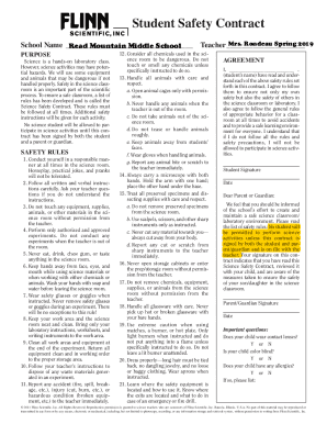 Fillable Online Flinn Scientific's Student Safety Contract Flashcards ...