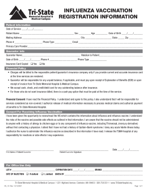 Fillable Online Influenza (Flu) Vaccine Roster Form Fax Email Print ...