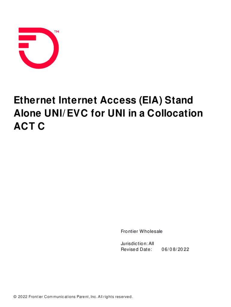 Fillable Online Ethernet Internet Access (EIA) Stand Alone UNI/EVC for ...