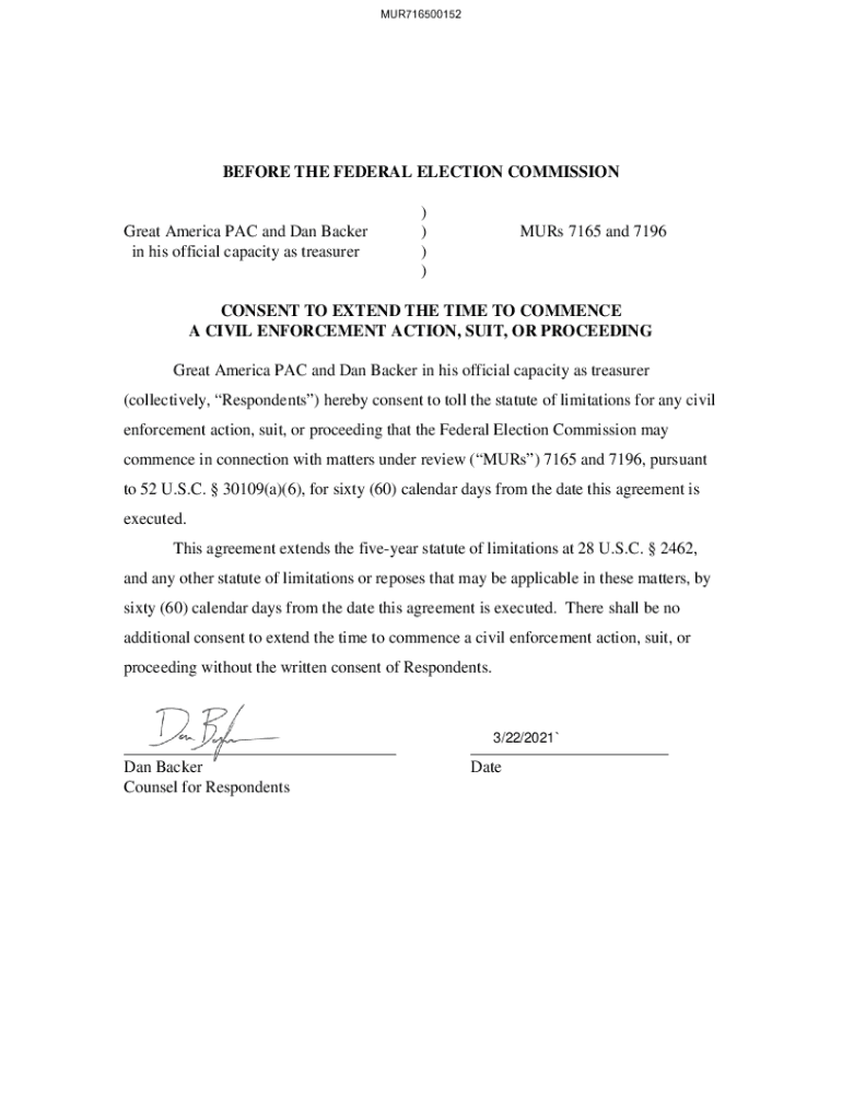 Fillable Online Great America PAC and Dan Backer Fax Email Print ...