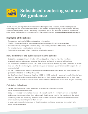 Fillable Online Neuter or Spay Your Cat - Advice and Low Cost ... Fax ...