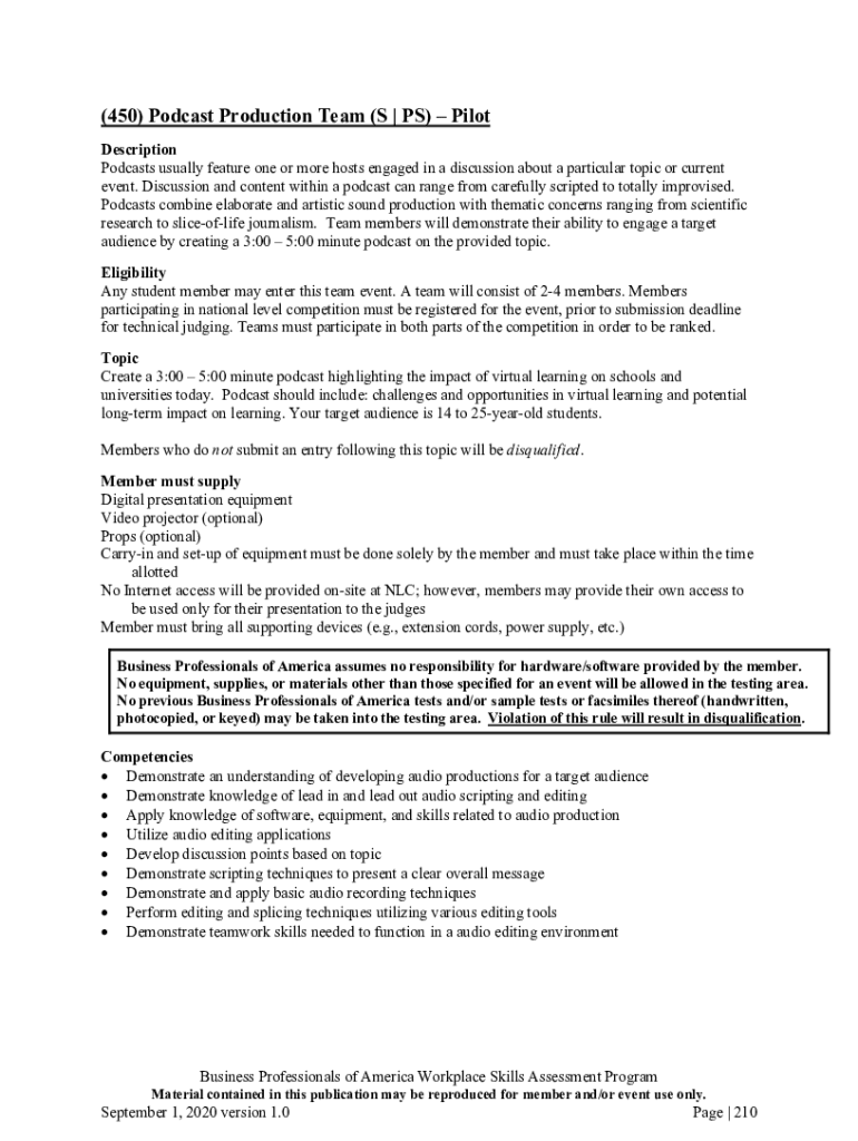 Fillable Online Building a Podcast Team: 9 Necessary Roles to Produce ...