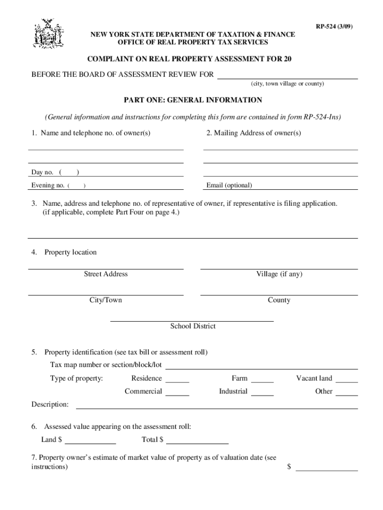 Fillable Online Assessment Review - Town of Ogden, NY Fax Email Print ...