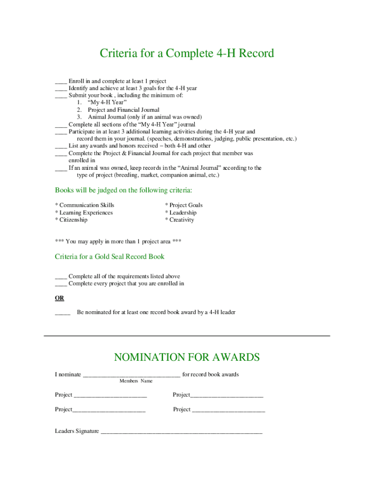 Fillable Online RECORD BOOK COMPLETION CHECK SHEET Fax Email Print ...