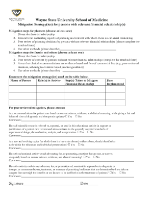 Fillable Online cme med wayne Mitigation Strategy form 4 Fax Email Print - pdfFiller