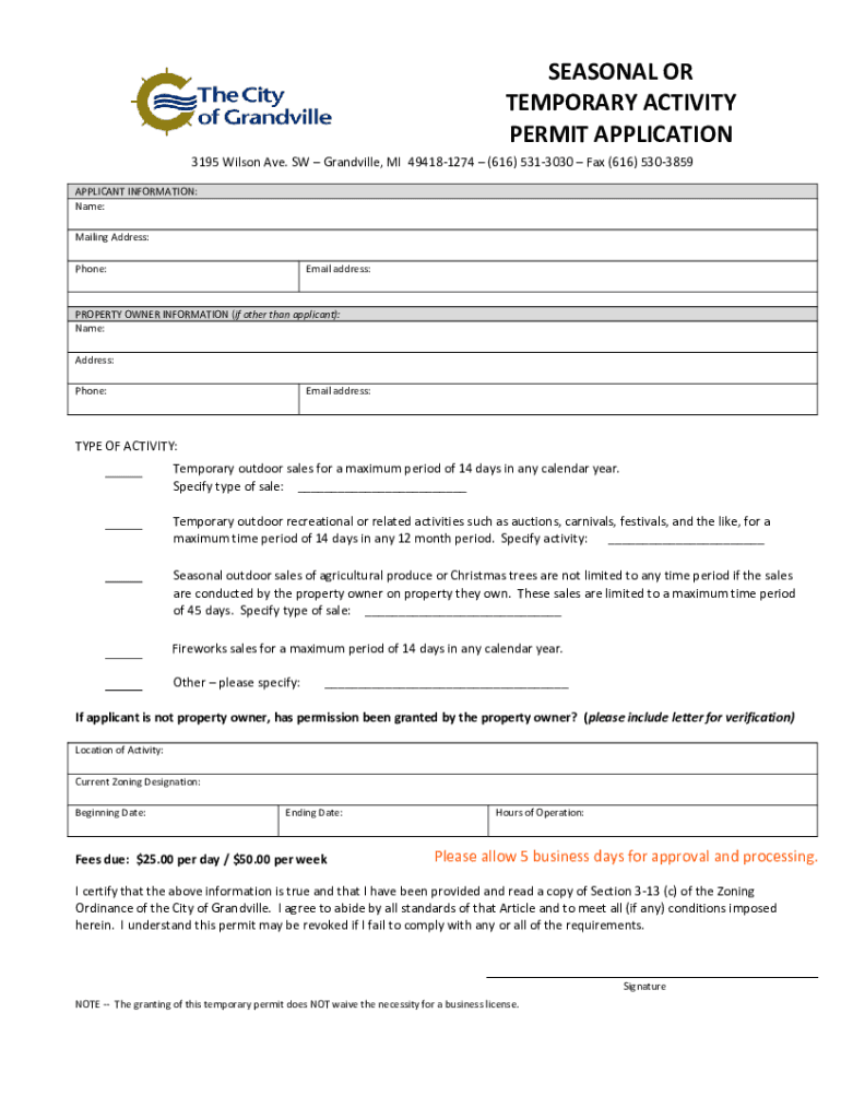 Fillable Online APPLICATION FOR HOME OCCUPATION PERMIT OR ... Fax Email ...