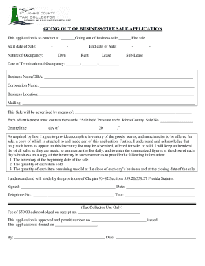 Fillable Online fire and going-out-of-business sales permit checklist ...