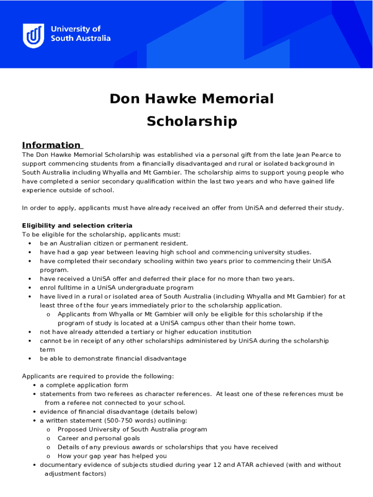Named scholarships, grants and prizes - Giving to UniSA Doc Template ...
