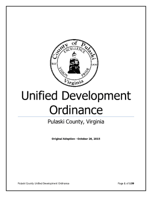 Fillable Online Unified Development Ordinance. Pulaski County, Virginia ...