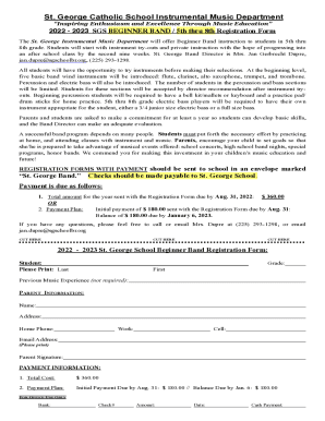 Fillable Online Adv. Band I Registration Form Fax Email Print - pdfFiller