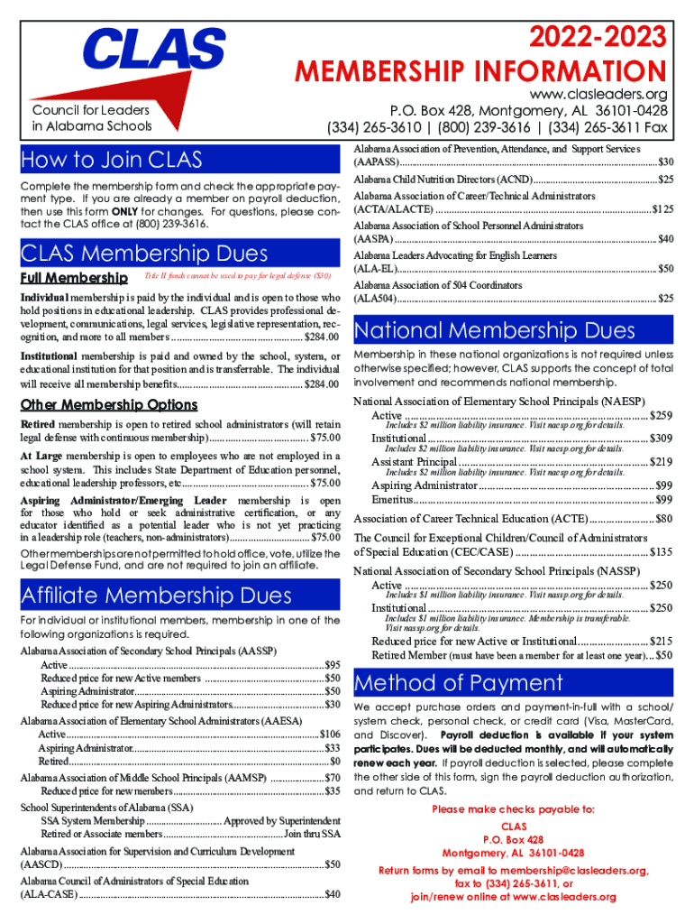 Fillable Online CLAS Membership Forms Fax Email Print - pdfFiller