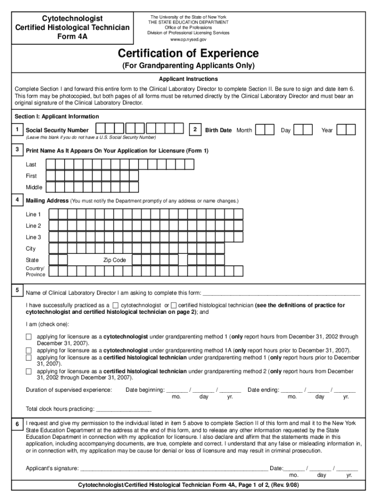 Fillable Online License Application Forms for Cytotechnologist Fax ...
