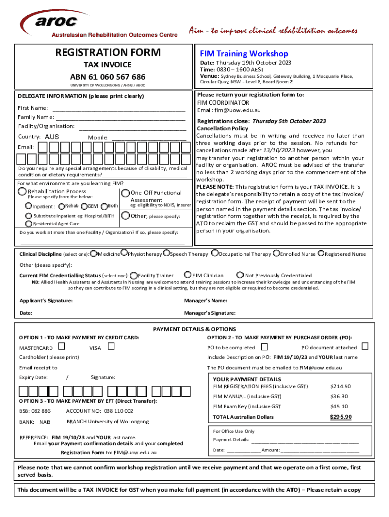 Fillable Online FIM Training Workshop Fax Email Print - pdfFiller