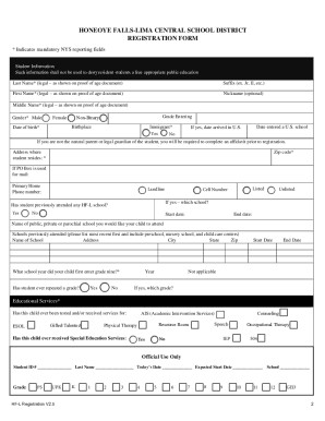 Fillable Online HOME SCHOOL REGISTRATION INFORMATION FOR PARENTS ...