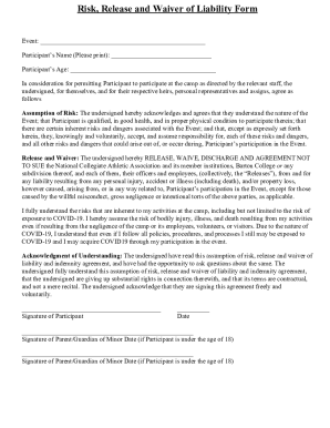 Fillable Online Risk, Release and Waiver of Liability Form - ABC Sports ...
