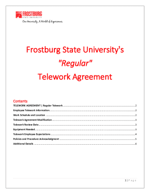 Fillable Online Regular Telework Agreement Fax Email Print - pdfFiller