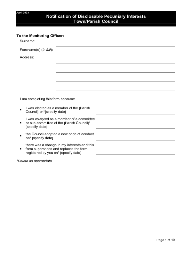 Fillable Online Openness and transparency on personal interests Fax ...