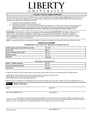Fillable Online New Student Intake Forms: Proof of Financial Support ...