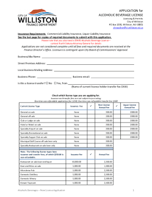 Fillable Online ALCOHOLIC BEVERAGE LICENSE Fax Email Print - pdfFiller