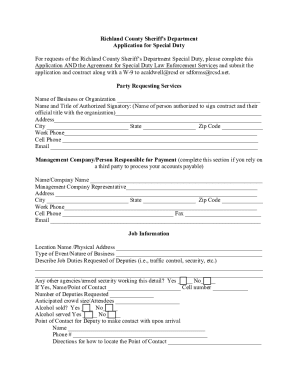 Fillable Online Agreement for Special Duty Law Enforcement Services Fax ...