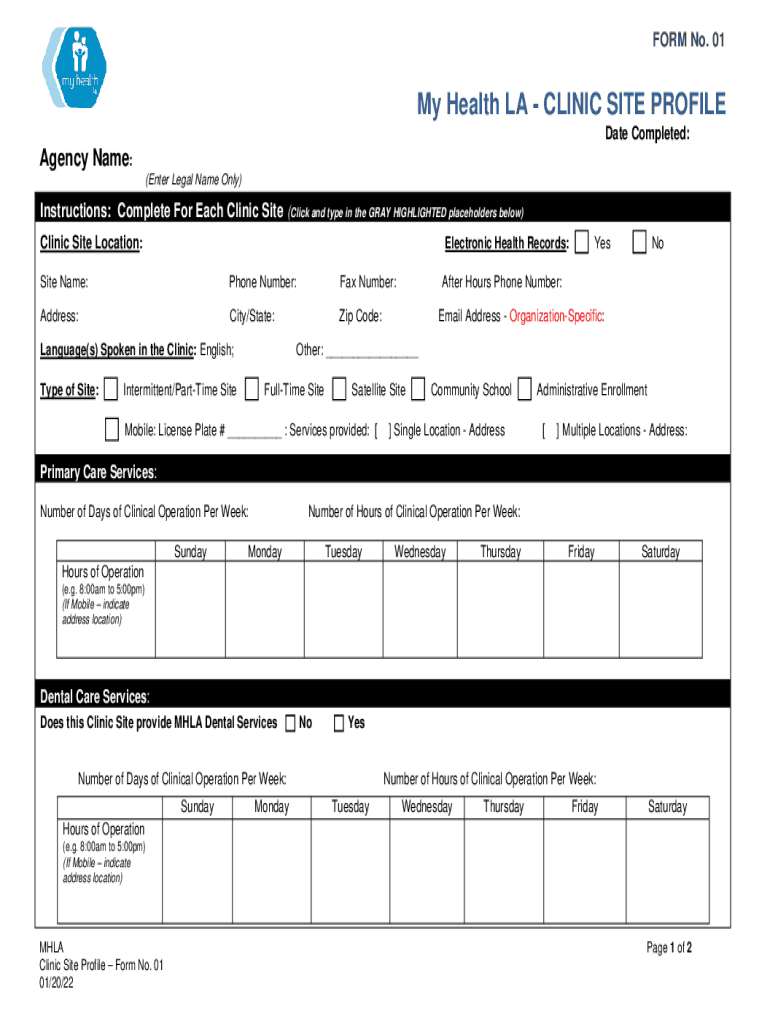 Fillable Online file lacounty Clinical Profile Guide- A snapshot of the ...