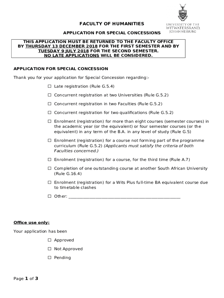 Special Concession Doc Template | pdfFiller