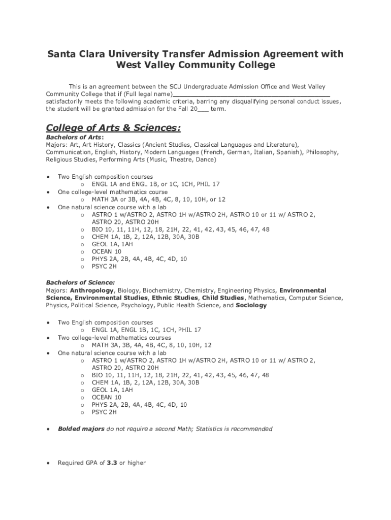 Fillable Online Undergraduate Transfer Credit - Office of the Registrar ...