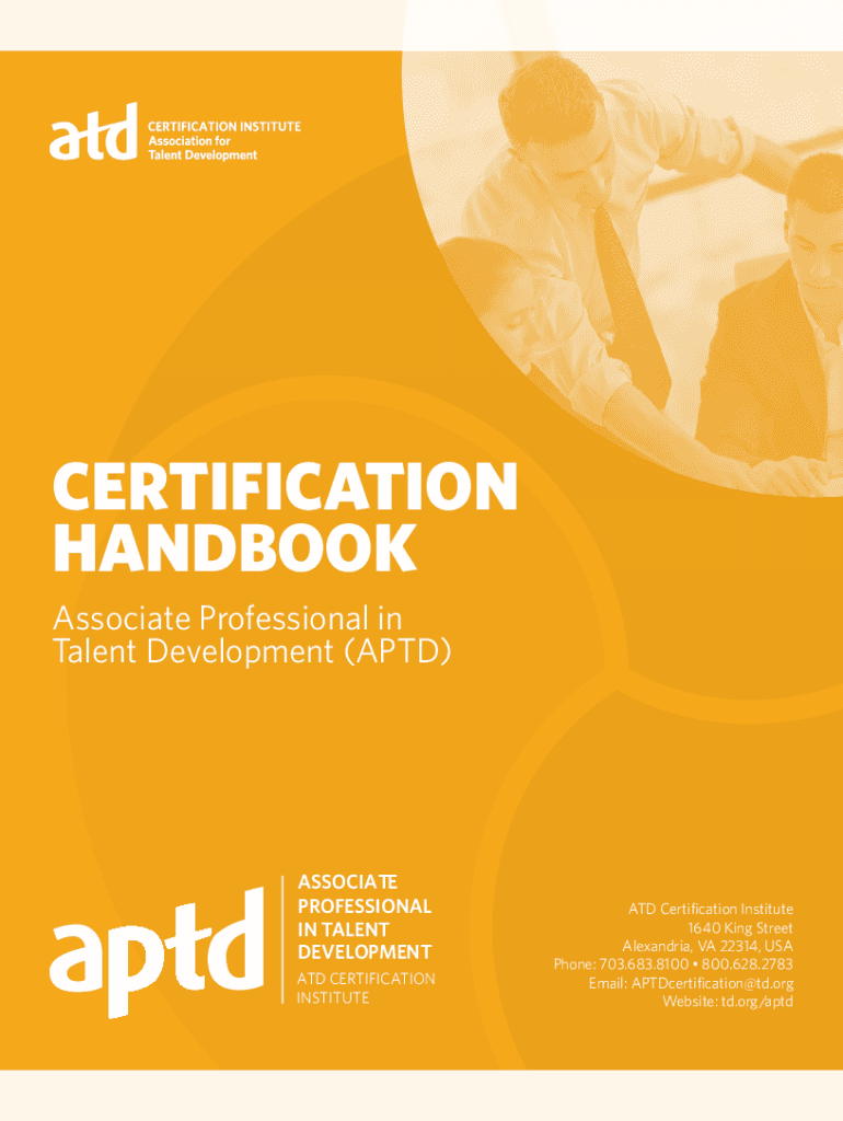 Fillable Online ATD's Certifications and New Talent Development ...
