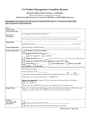 Fillable Online Position Justification Form (Budgetary) Fax Email Print ...